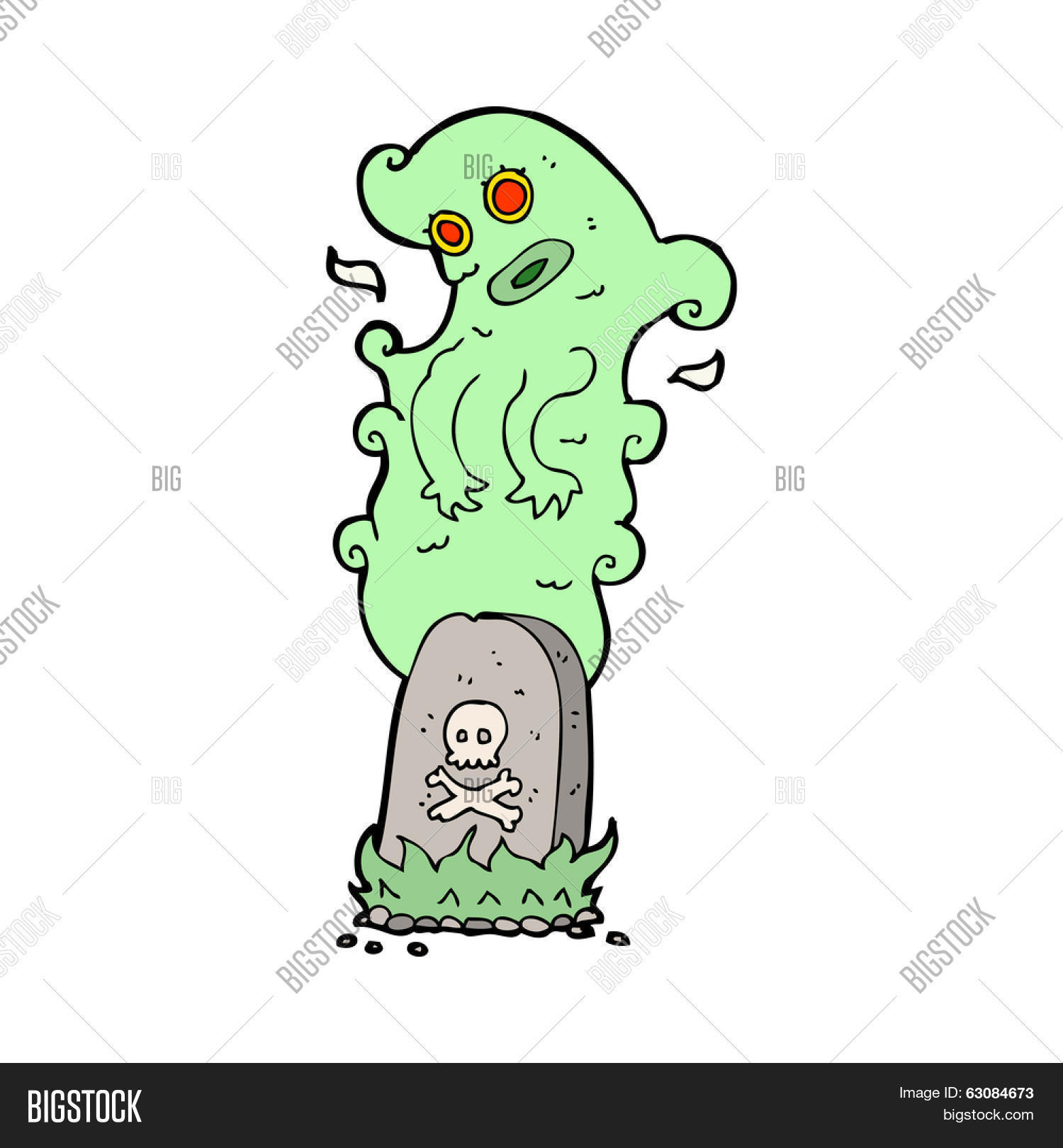 Cartoon Ghost Rising Vector & Photo (Free Trial) | Bigstock