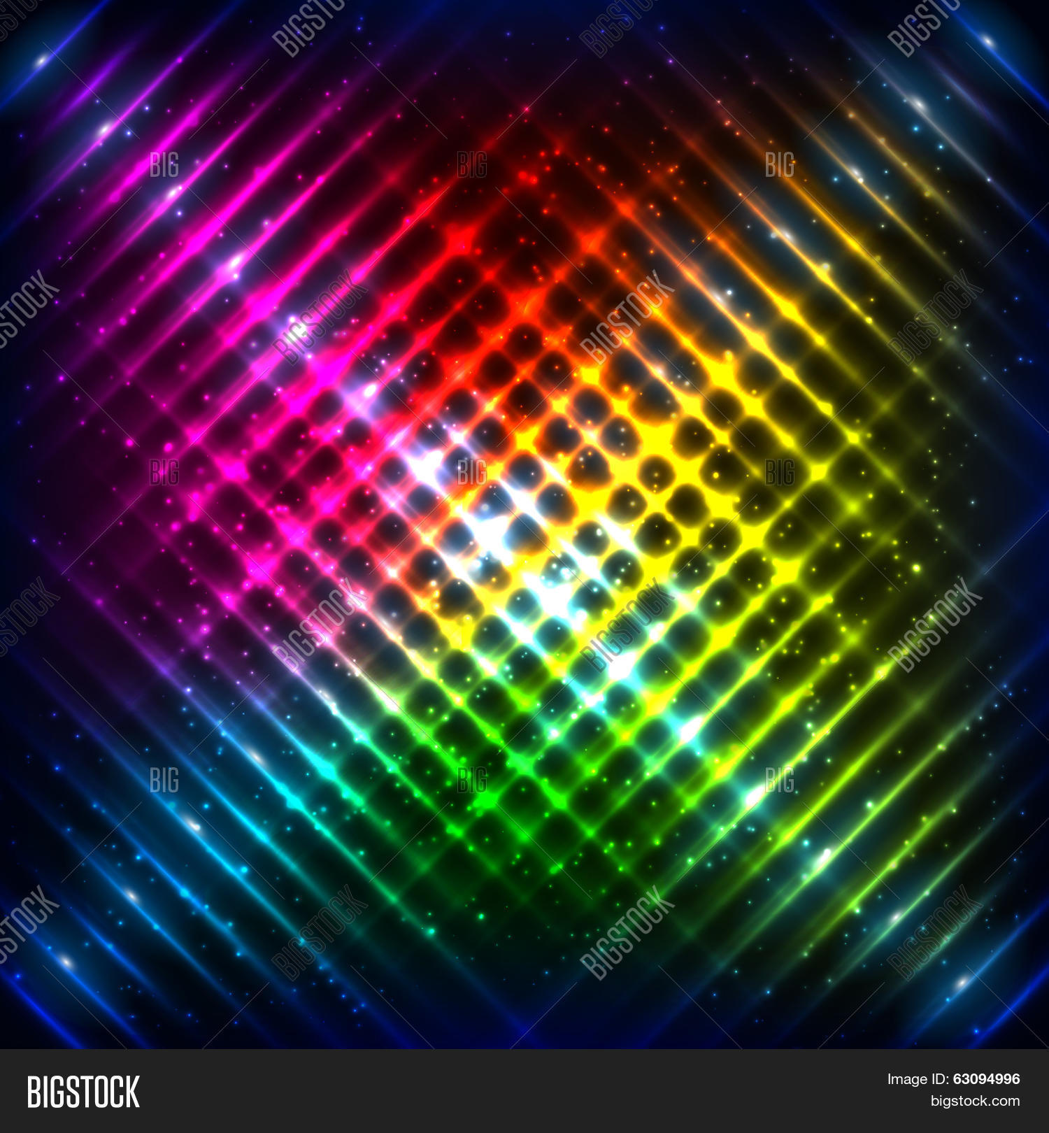 Rainbow Neon Grid Vector & Photo (Free Trial) | Bigstock