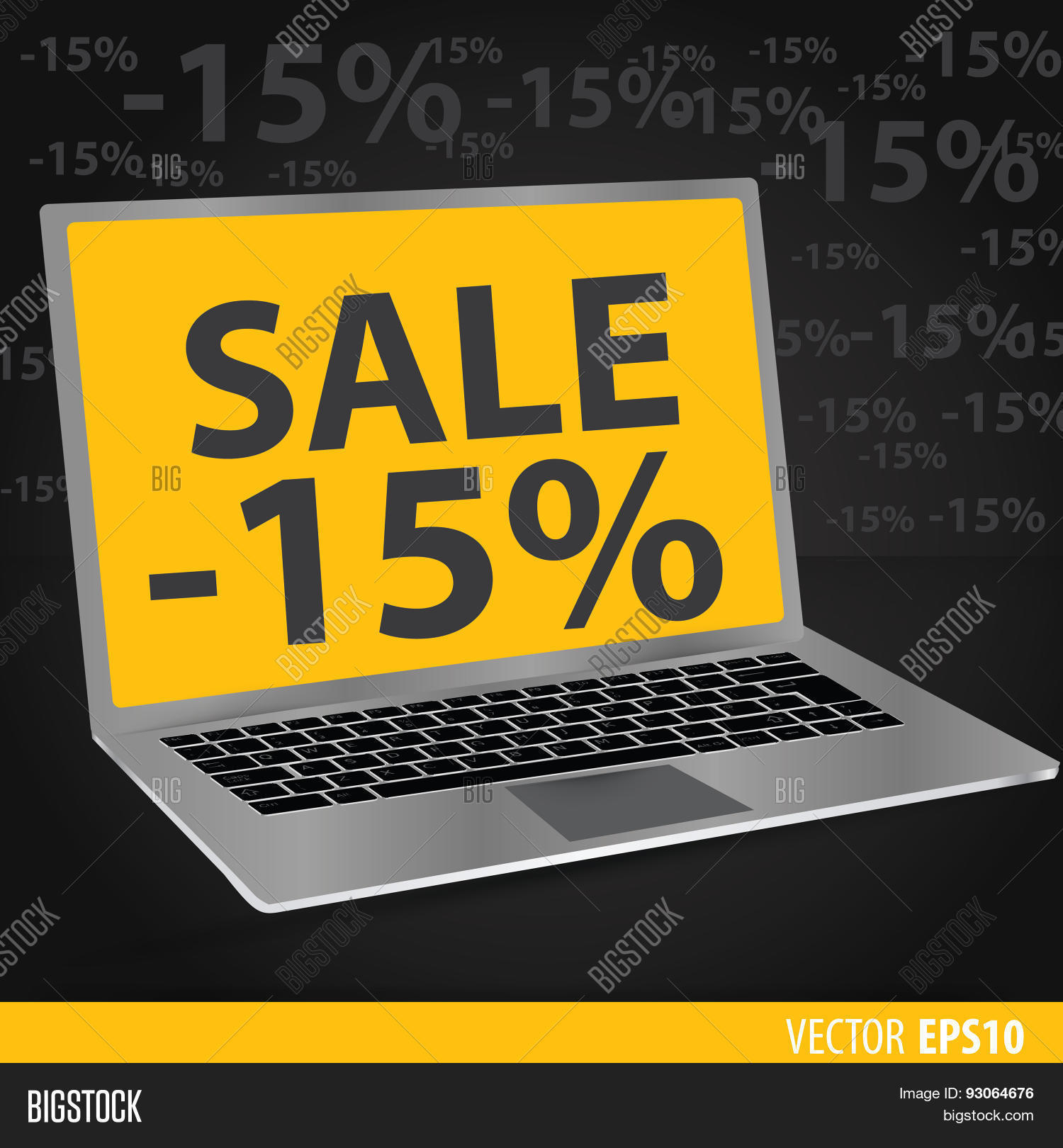 Sales Laptops. Black Vector & Photo (Free Trial) | Bigstock