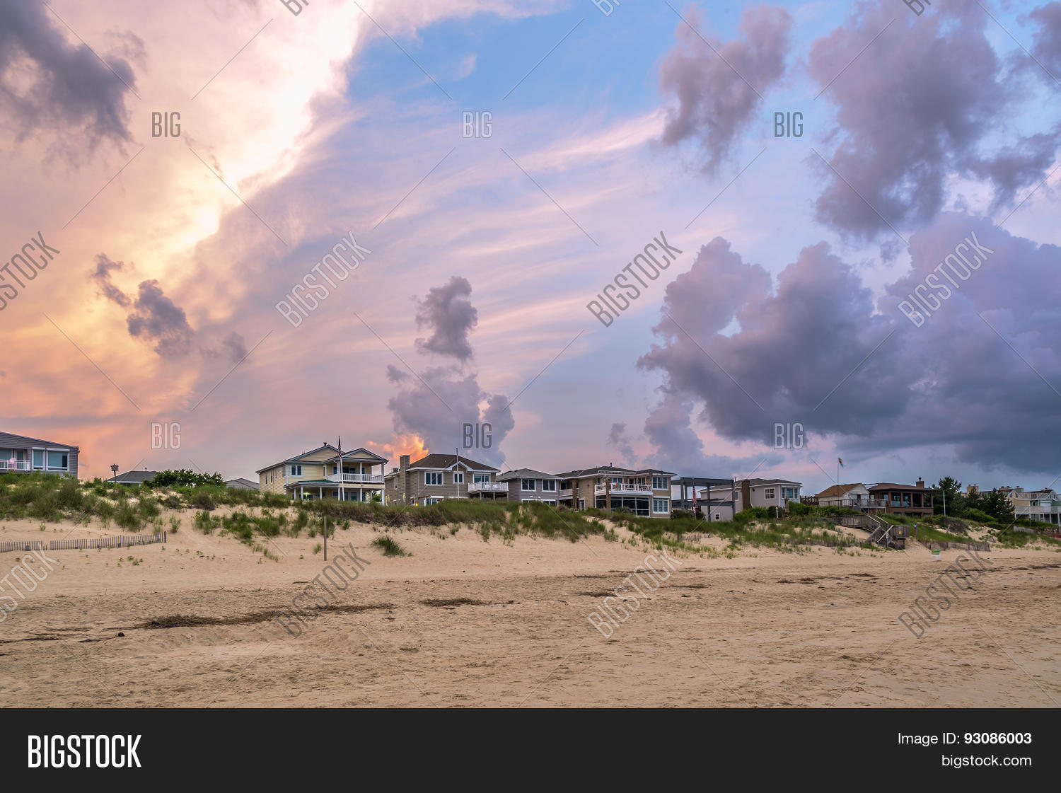 Beach Houses Sunset Image & Photo (Free Trial) | Bigstock