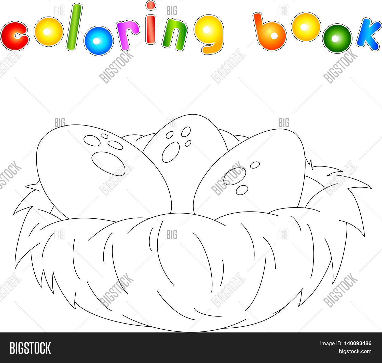Cartoon Nest Coloring Vector & Photo (Free Trial) | Bigstock
