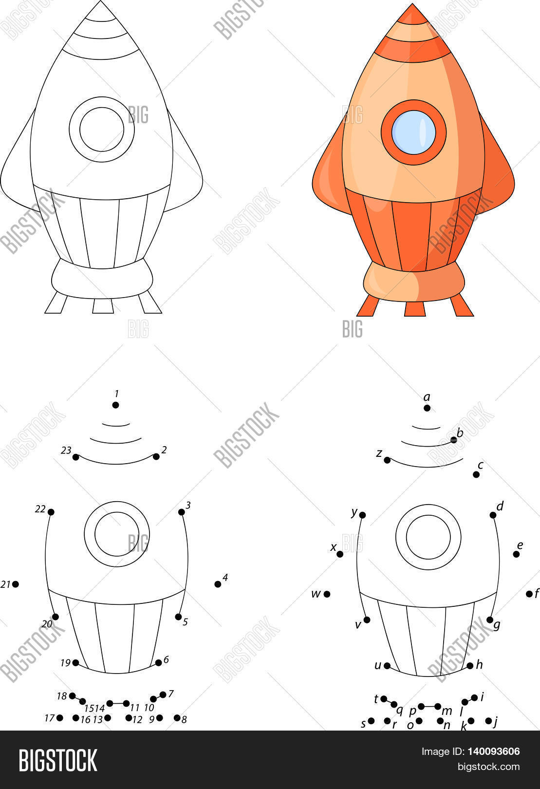 Cartoon Orange Rocket Vector & Photo (Free Trial) | Bigstock