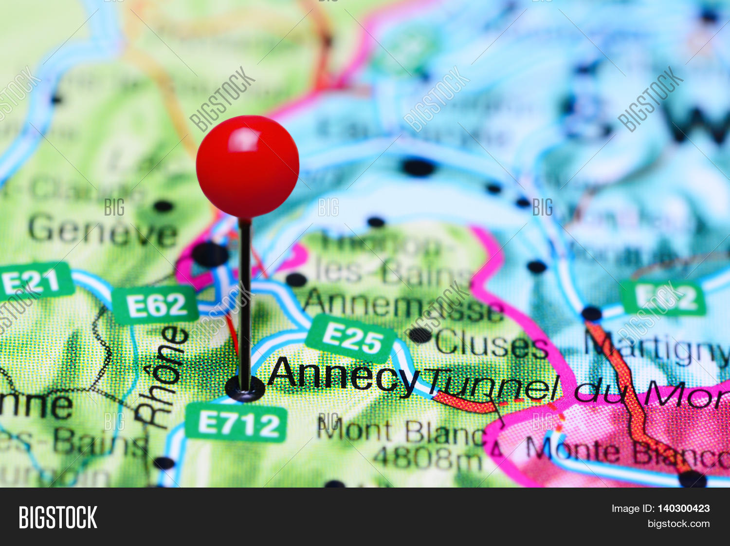 Annecy Pinned On Map Image & Photo (Free Trial) | Bigstock