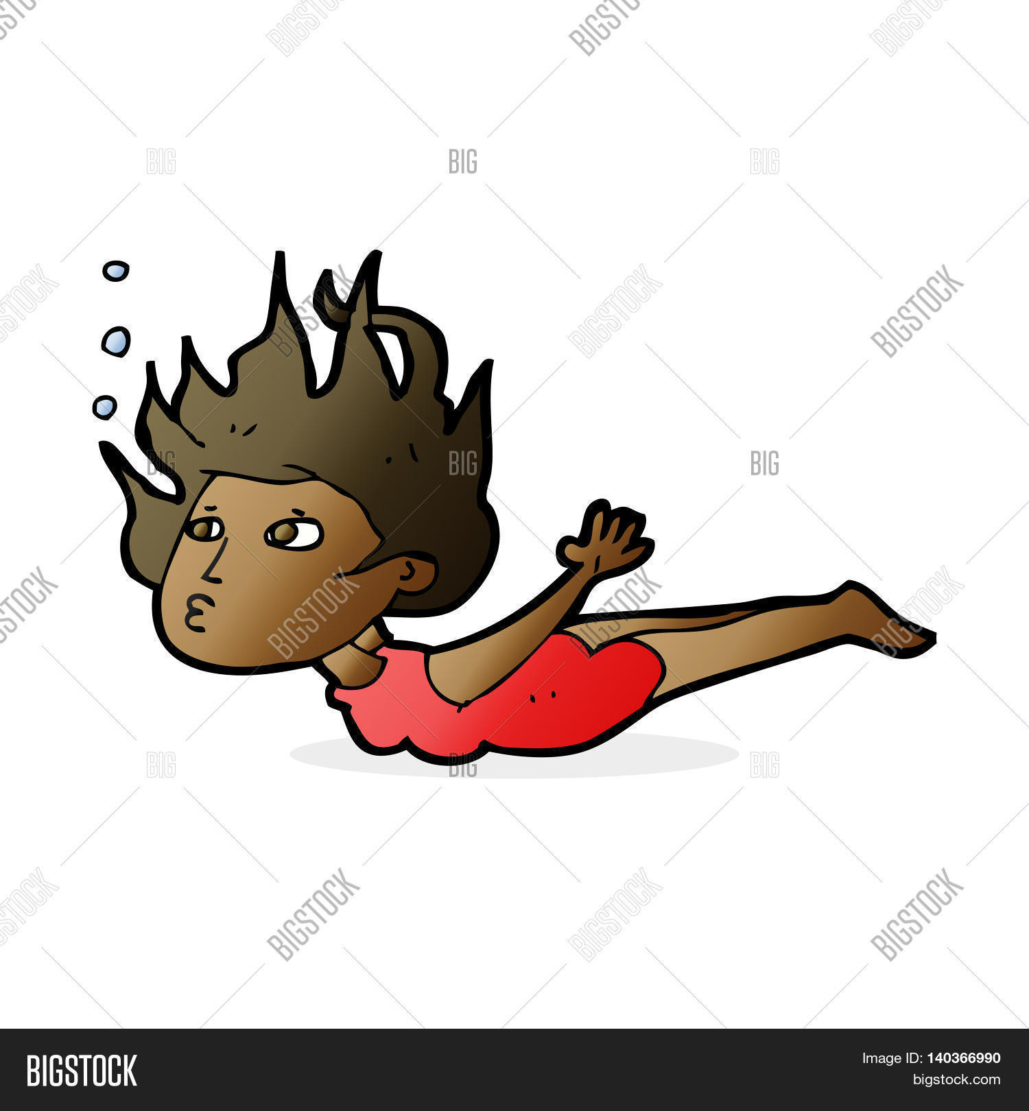 Cartoon Woman Swimming Image & Photo (Free Trial) | Bigstock