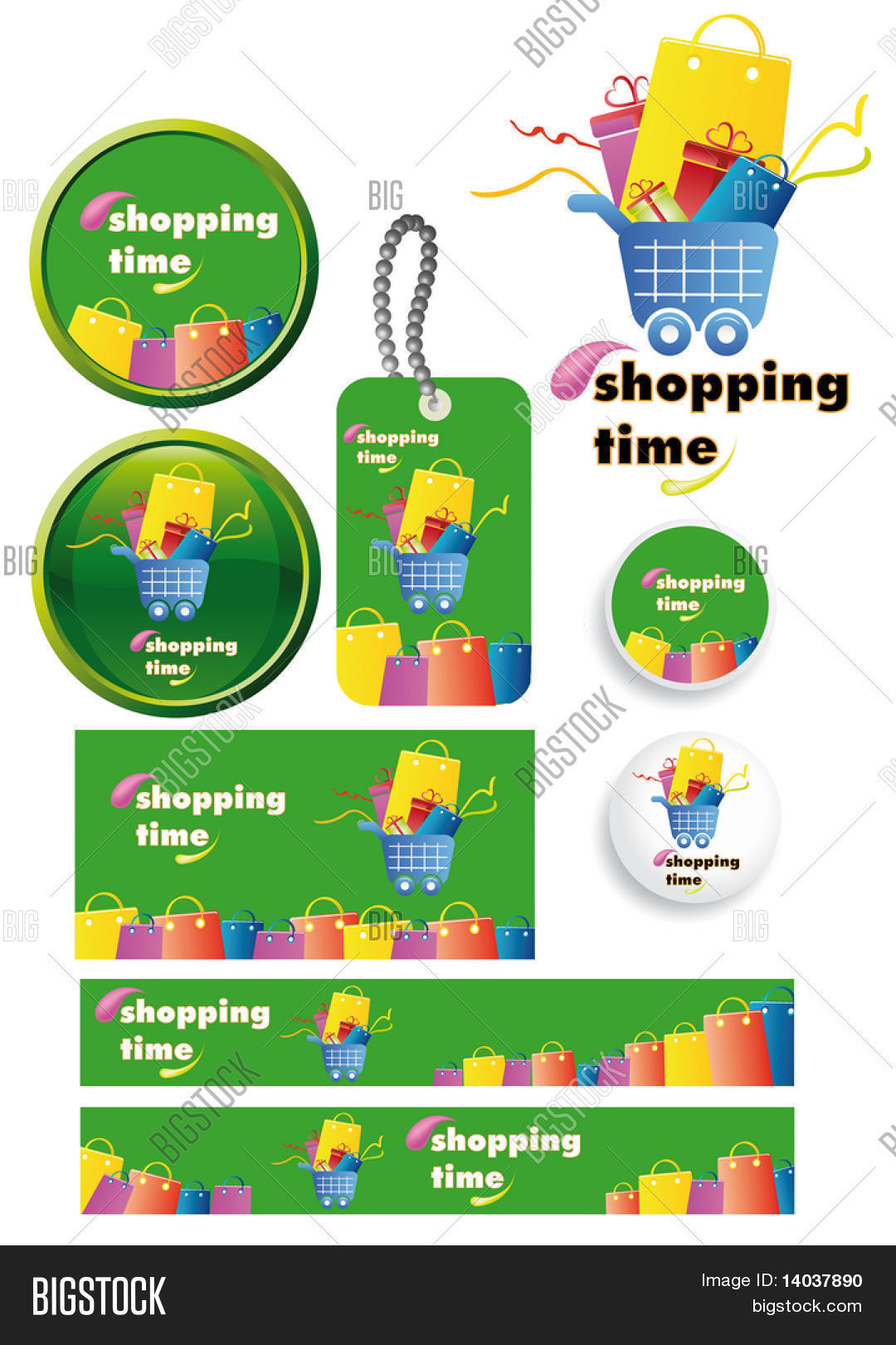 Shopping Time Vector Vector & Photo (Free Trial) | Bigstock