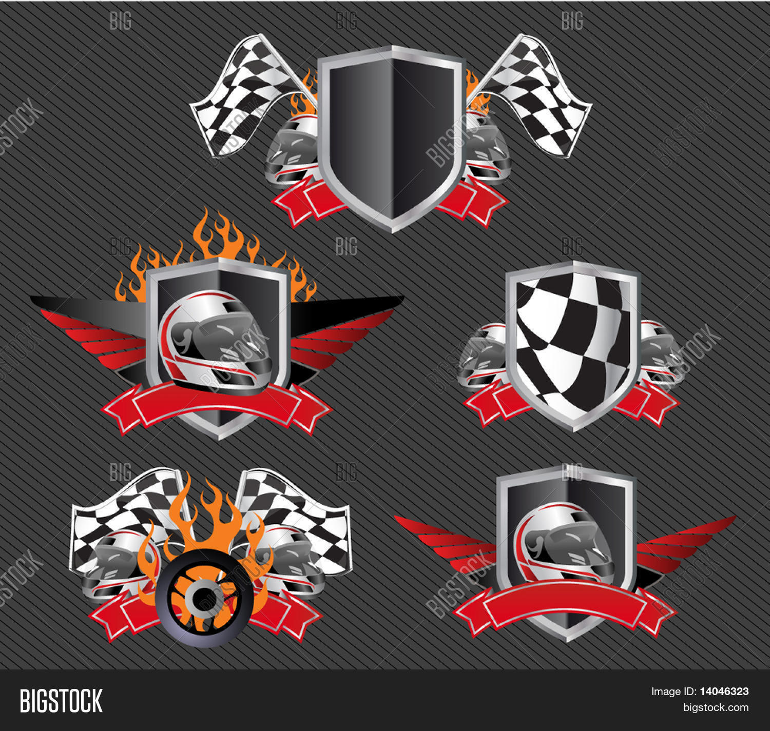 Set Racing Signs Vector & Photo (Free Trial) | Bigstock