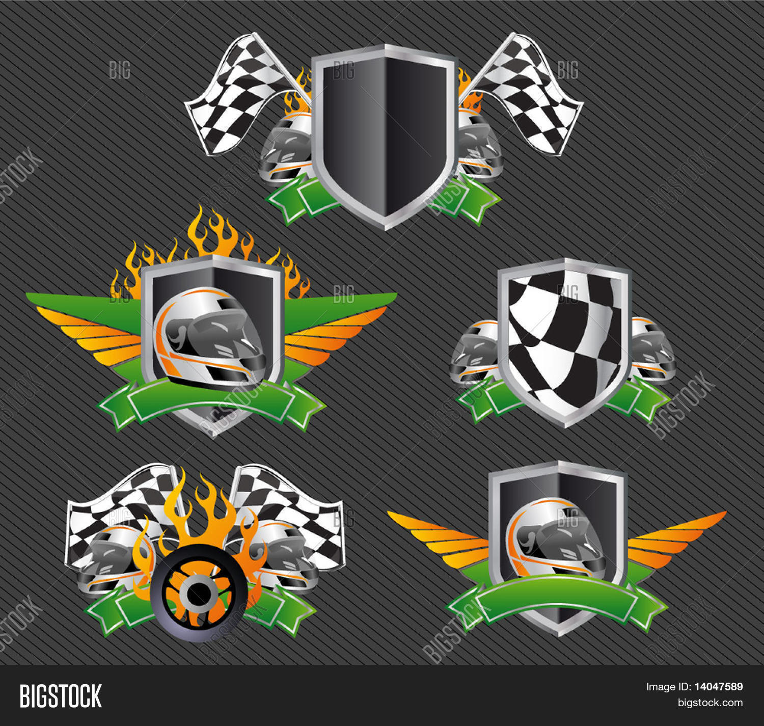 Set Racing Signs Vector & Photo (Free Trial) | Bigstock
