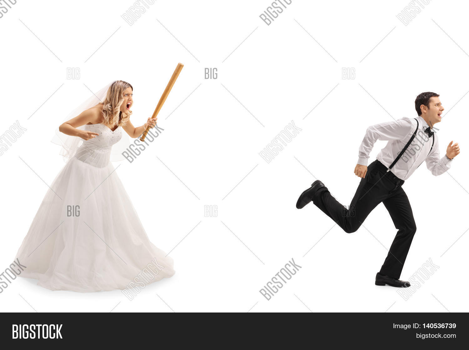 Angry Bride Chasing Image & Photo (Free Trial) | Bigstock