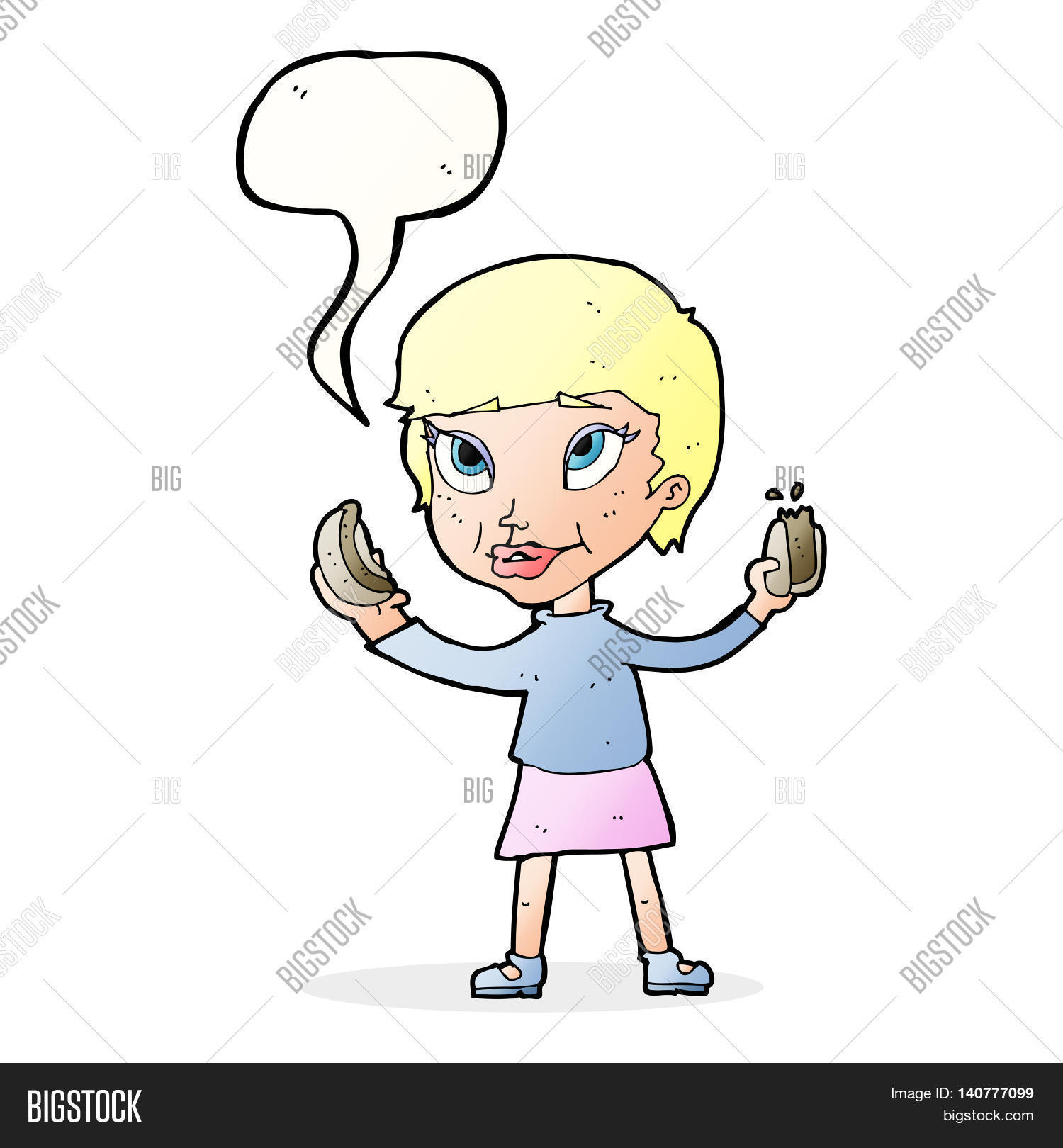 Cartoon Woman Eating Image & Photo (Free Trial) | Bigstock