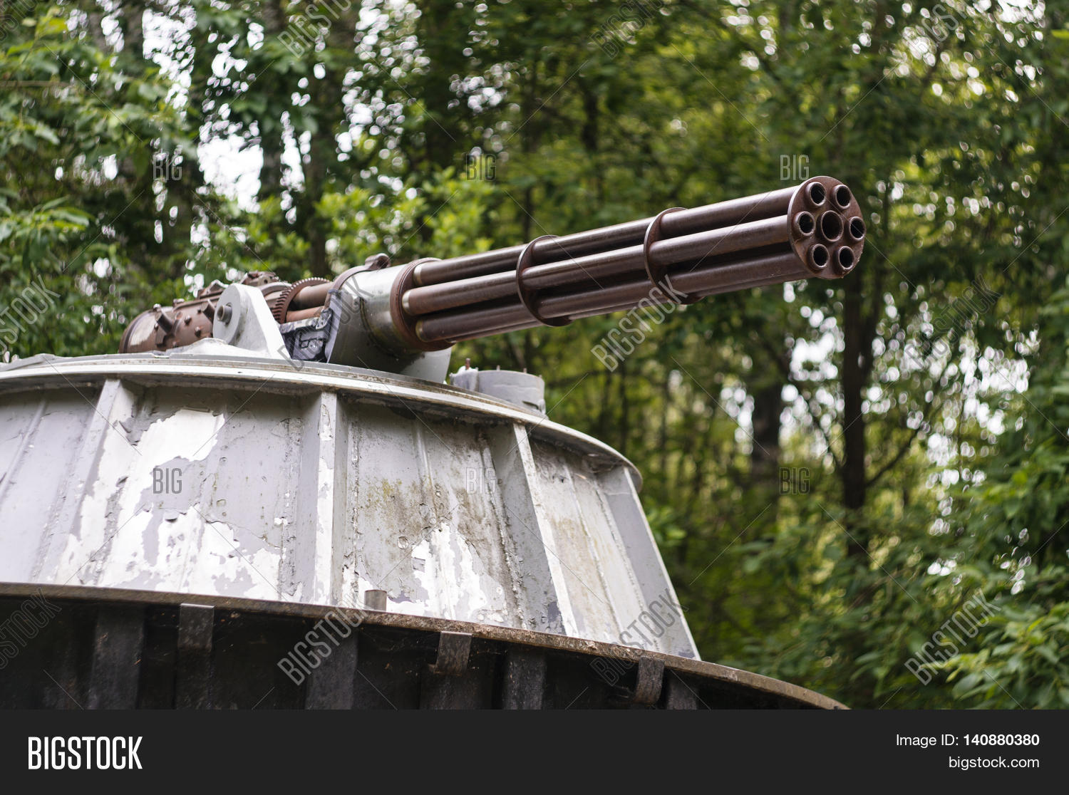 Old Minigun On Stand Image & Photo (Free Trial) | Bigstock