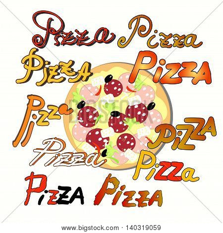 Set Pizza Name Pizza Vector & Photo (Free Trial) | Bigstock