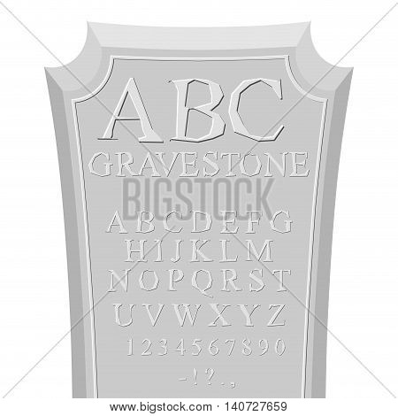 Gravestone Abc. Font Vector & Photo (Free Trial) | Bigstock