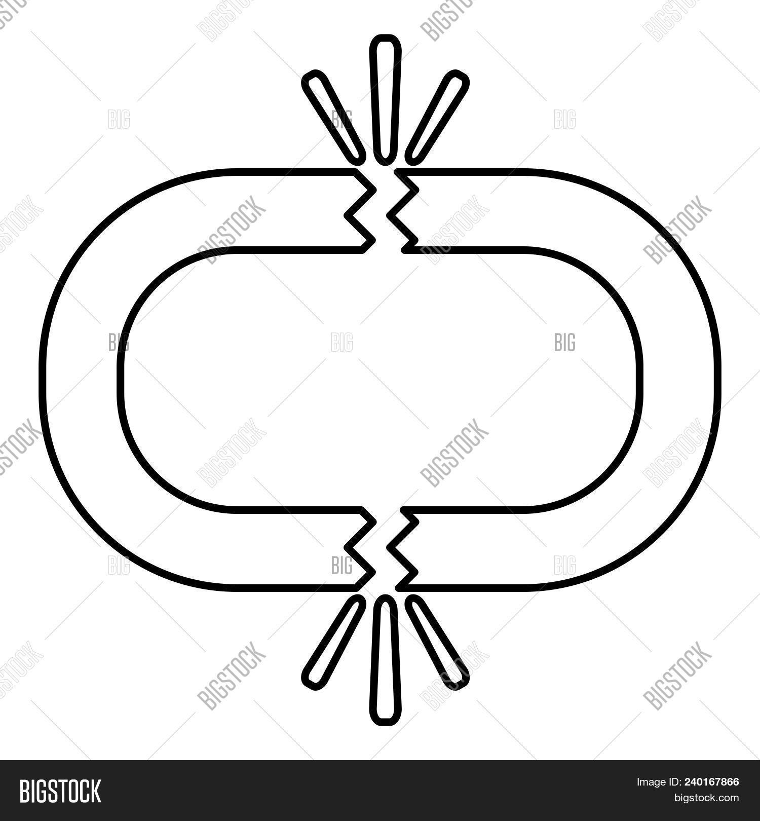 Broken Link Icon Vector & Photo (Free Trial) | Bigstock