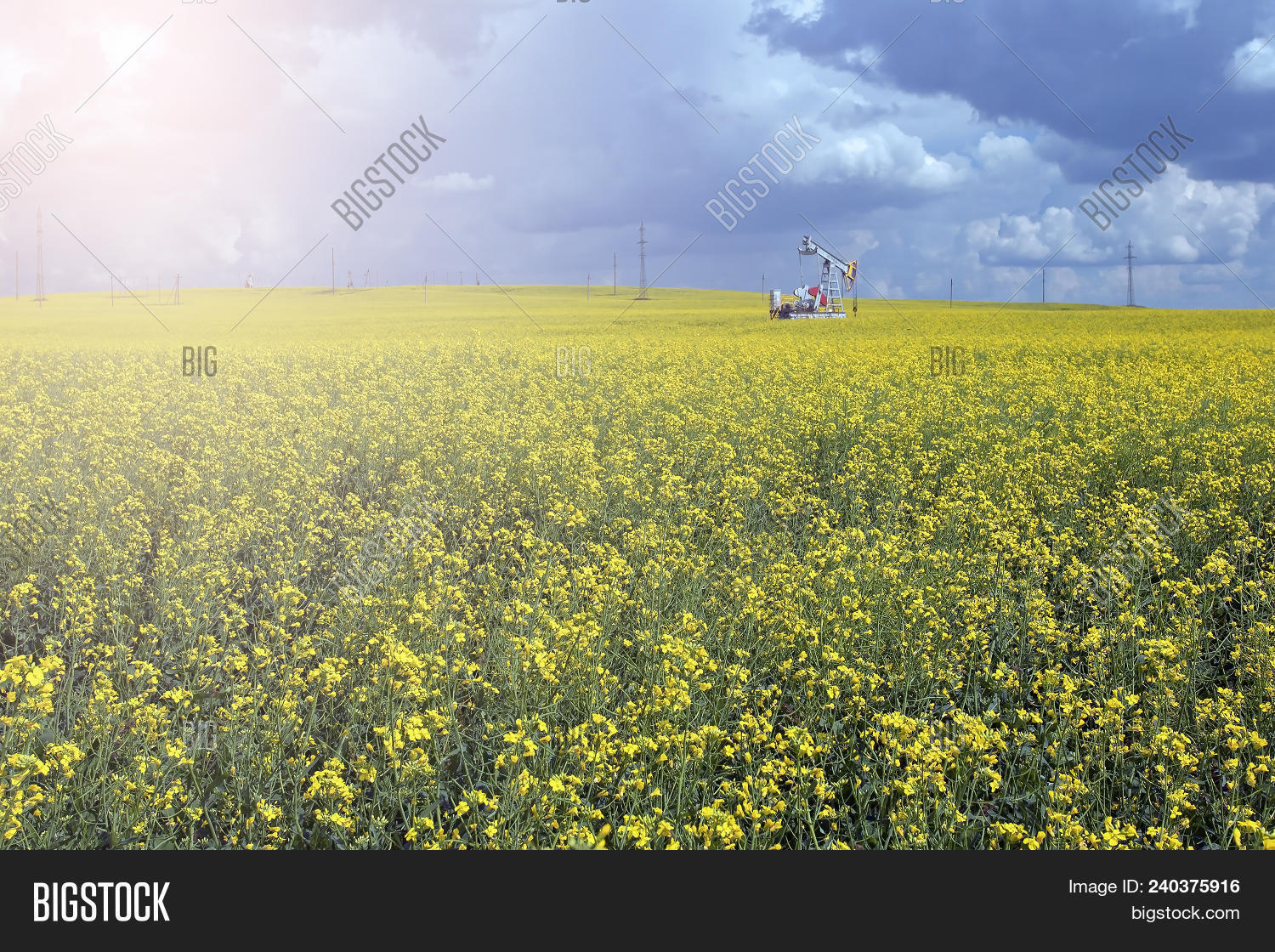 Oil Pump Field Yellow Image & Photo (Free Trial) | Bigstock