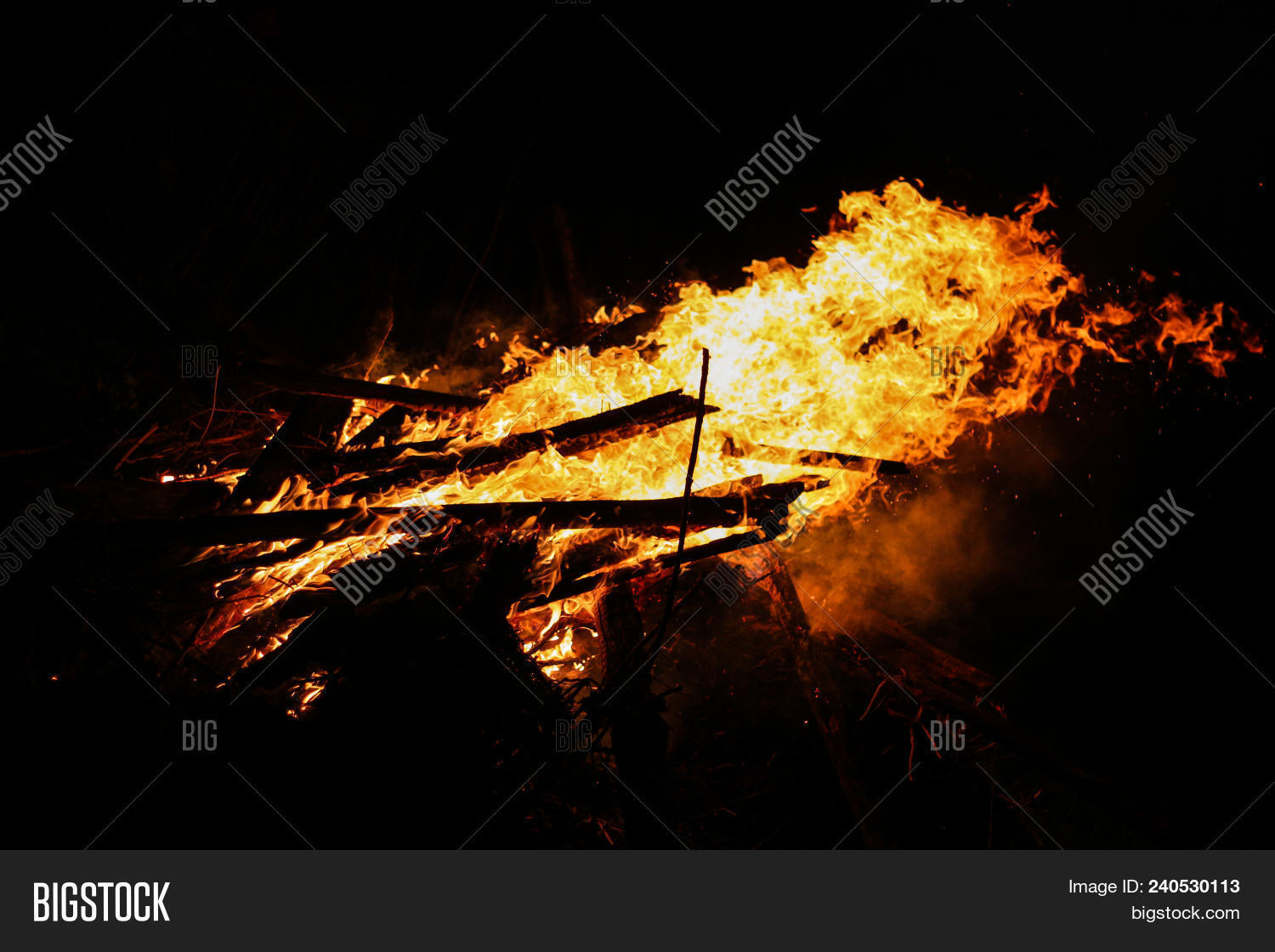 Big Fire Night. Flames Image & Photo (Free Trial) | Bigstock