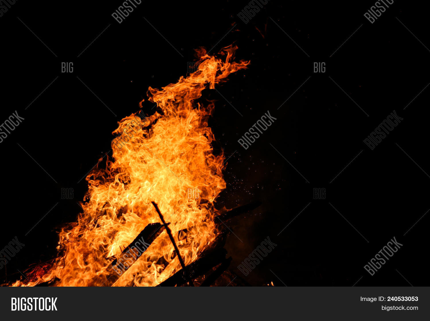 Big Fire Night. Flames Image & Photo (Free Trial) | Bigstock