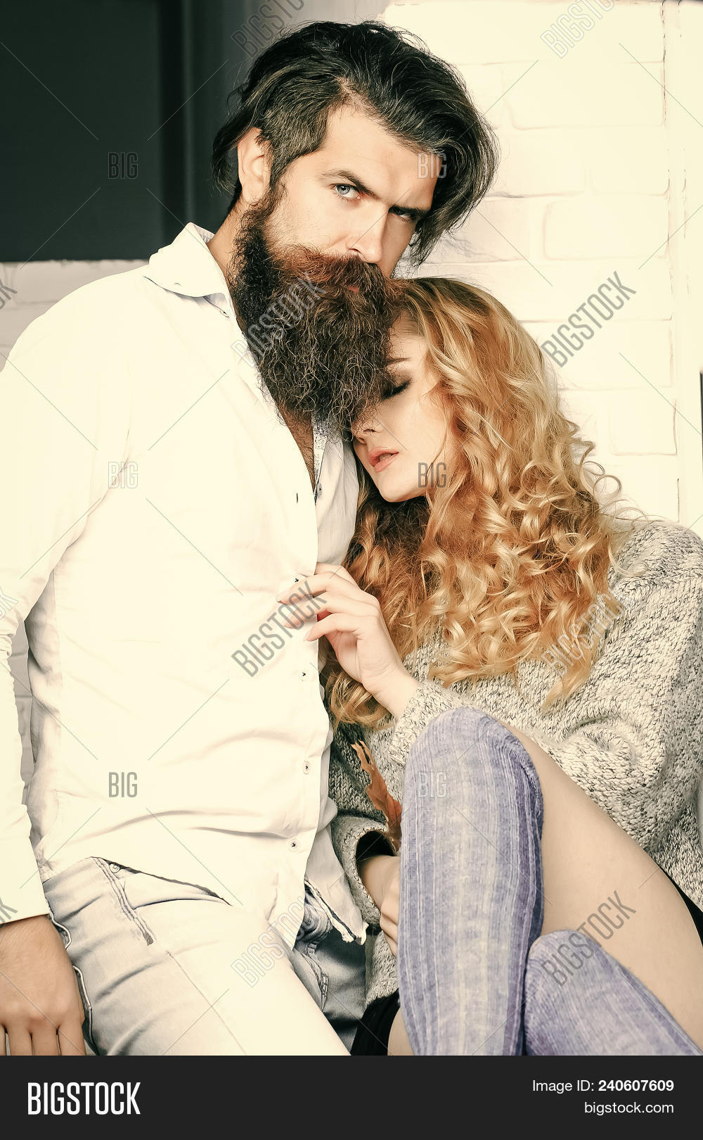Woman Unbutton Man Image & Photo (Free Trial) | Bigstock