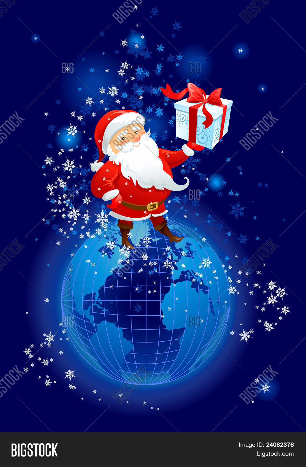 Santa Claus On Planet Vector & Photo (Free Trial) | Bigstock