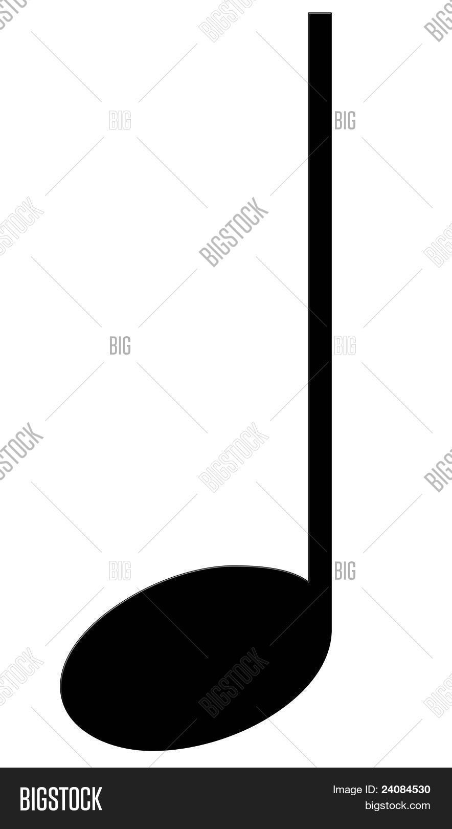 Quarter Note On White Image & Photo (Free Trial) | Bigstock