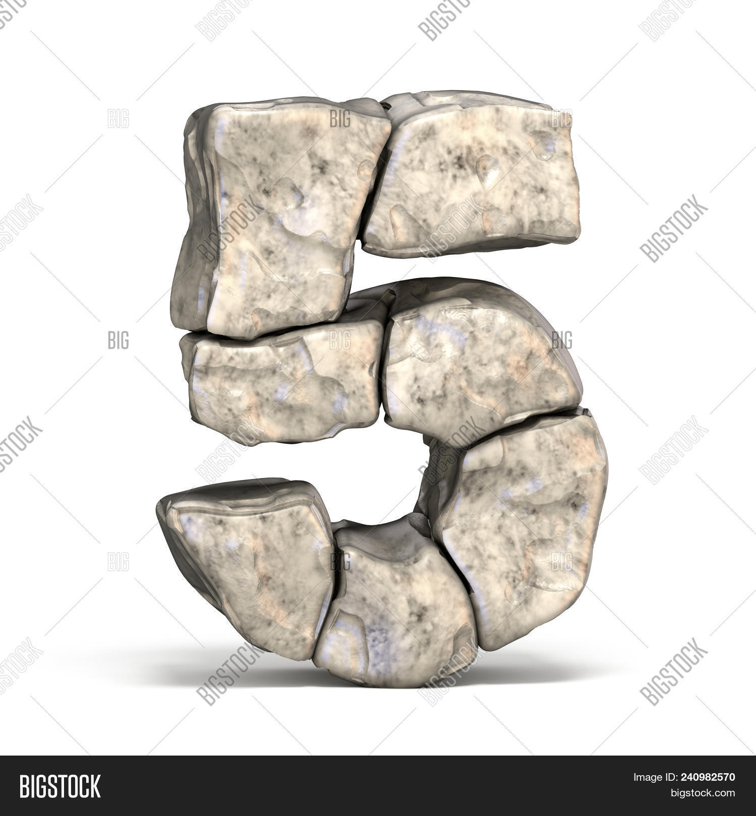 Stone Font Number 5 Image & Photo (Free Trial) | Bigstock
