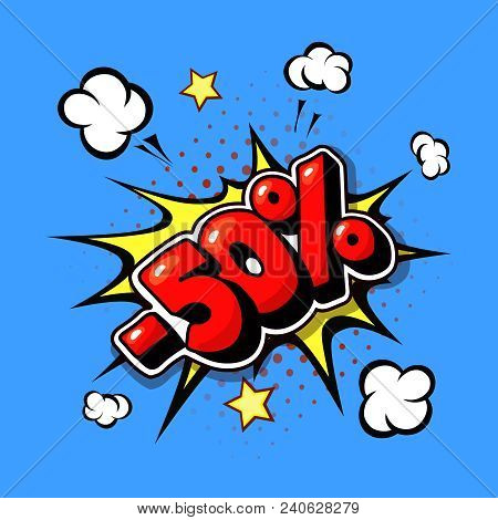 50 Percent Comic Text Vector & Photo (Free Trial) | Bigstock