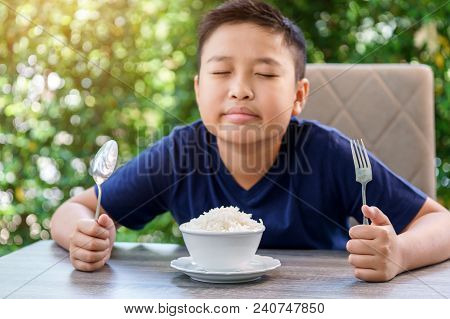 Boy Eat White Rice Image & Photo (Free Trial) | Bigstock