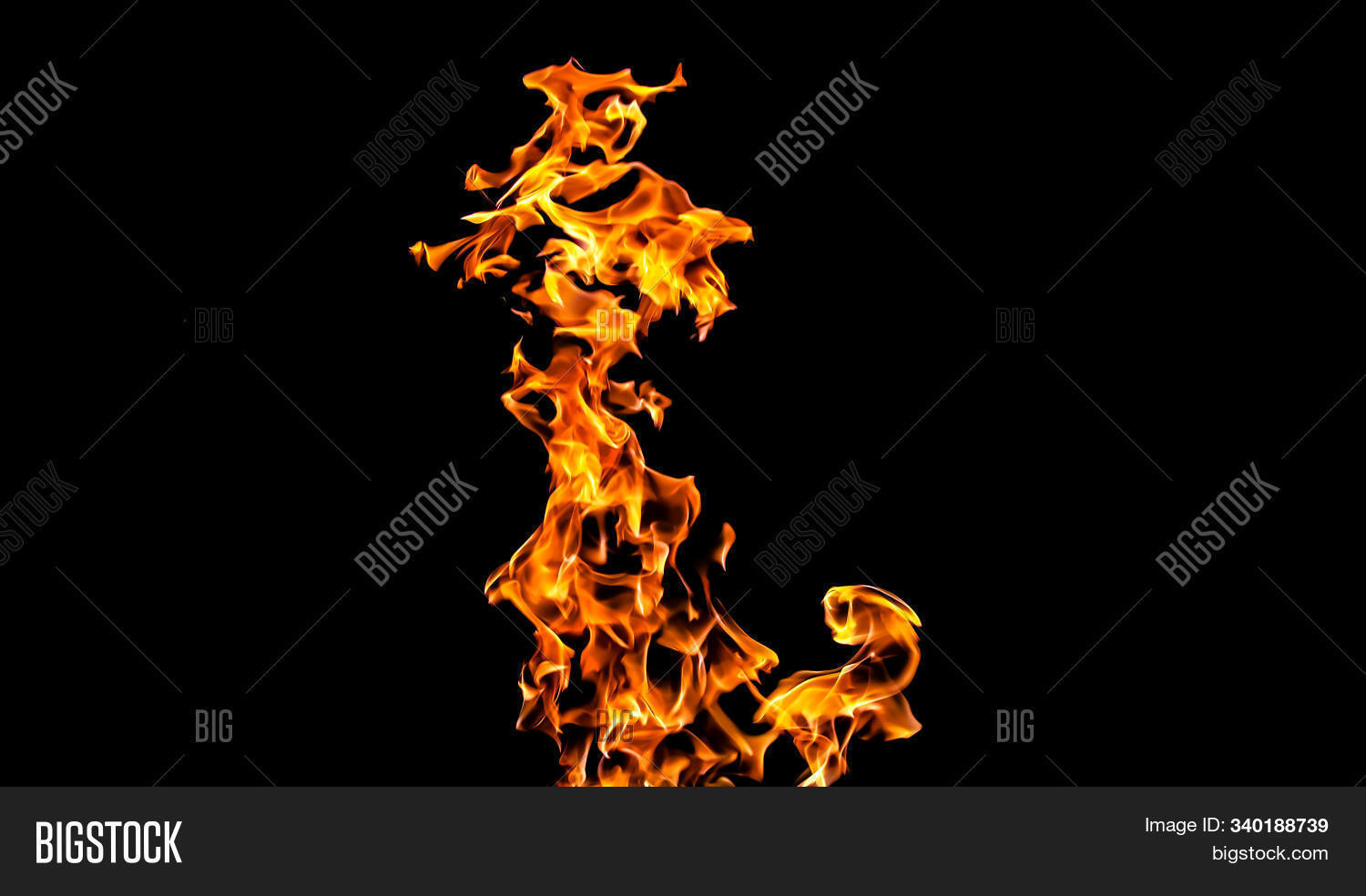 Fire Flames On Black Image & Photo (Free Trial) | Bigstock