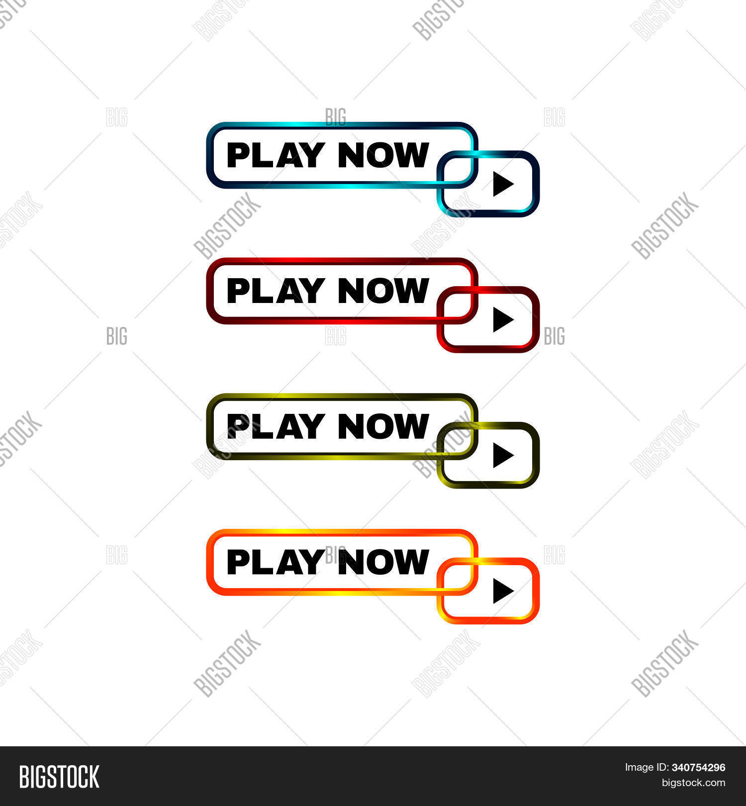 Play Now Button Four Vector & Photo (Free Trial) | Bigstock
