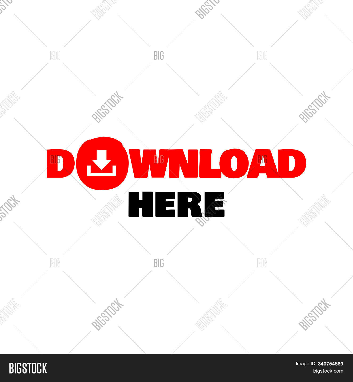 Download Here Button Vector & Photo (Free Trial) | Bigstock