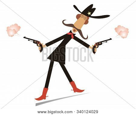 Man Cowboy Two Guns Image & Photo (Free Trial) | Bigstock