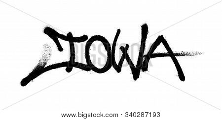 Sprayed Iowa Font Vector & Photo (Free Trial) | Bigstock