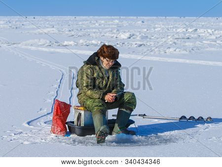 Man Ice Fishing On Image & Photo (Free Trial) | Bigstock