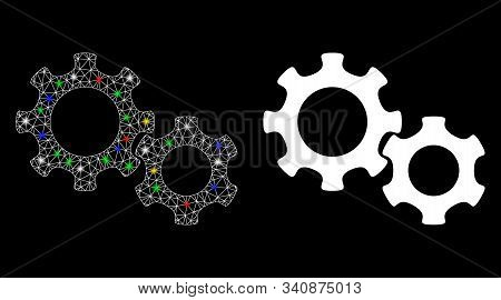 Glowing Mesh Gears Vector & Photo (Free Trial) | Bigstock