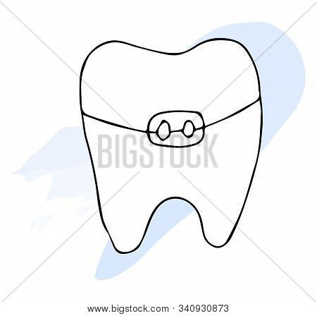 Tooth Braces Doodle Vector & Photo (Free Trial) | Bigstock