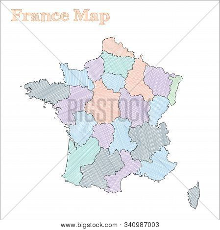 France Hand-drawn Map Vector & Photo (Free Trial) | Bigstock