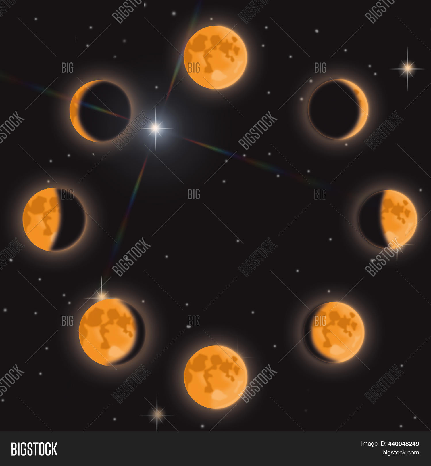 Phases Moon On Black Image & Photo (Free Trial) | Bigstock