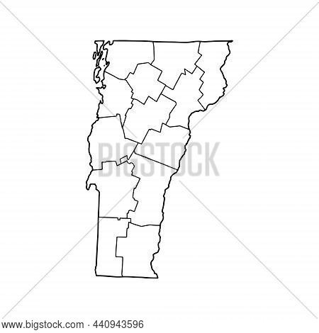 Outline Map Vermont Vector & Photo (Free Trial) | Bigstock