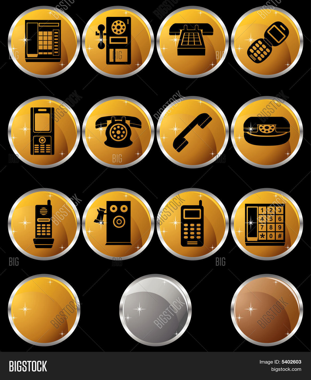 Phone Icons Round Vector & Photo (Free Trial) | Bigstock
