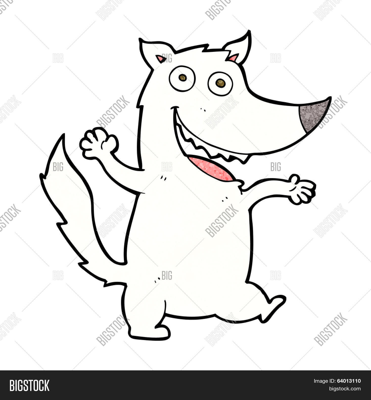 Cartoon Happy Wolf Vector & Photo (Free Trial) | Bigstock