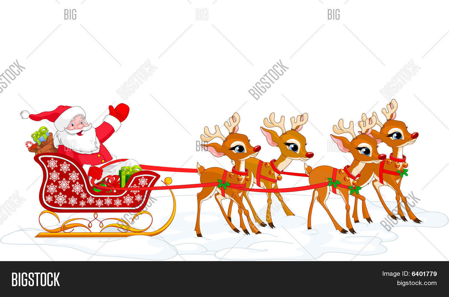 Vector y foto Trineo De Santa (prueba gratis) | Bigstock