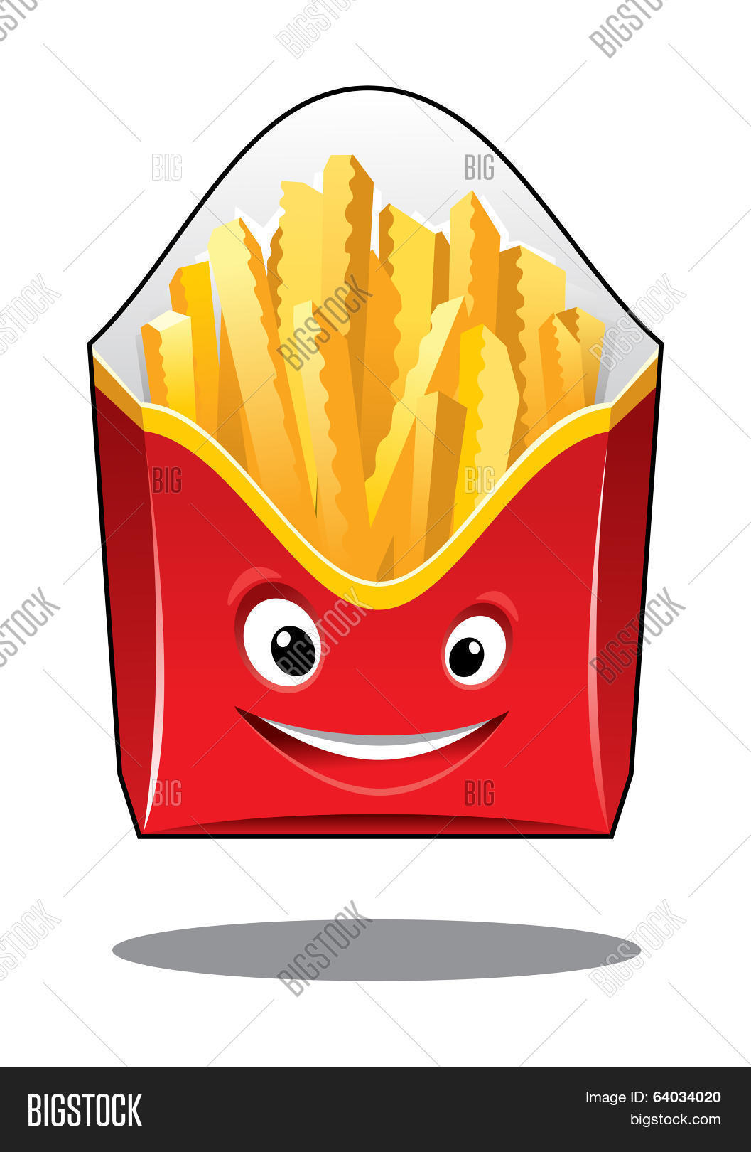 Cartoon French Fries Vector & Photo (Free Trial) | Bigstock