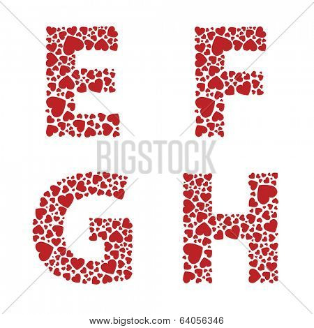 EFGH Heart Alphabet Vector & Photo (Free Trial) | Bigstock