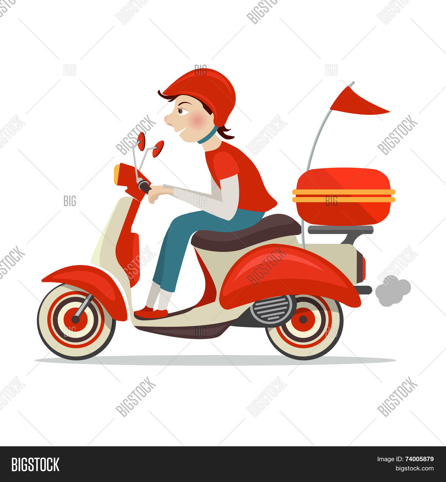 Scooter Delivery Icon Vector & Photo (Free Trial) | Bigstock