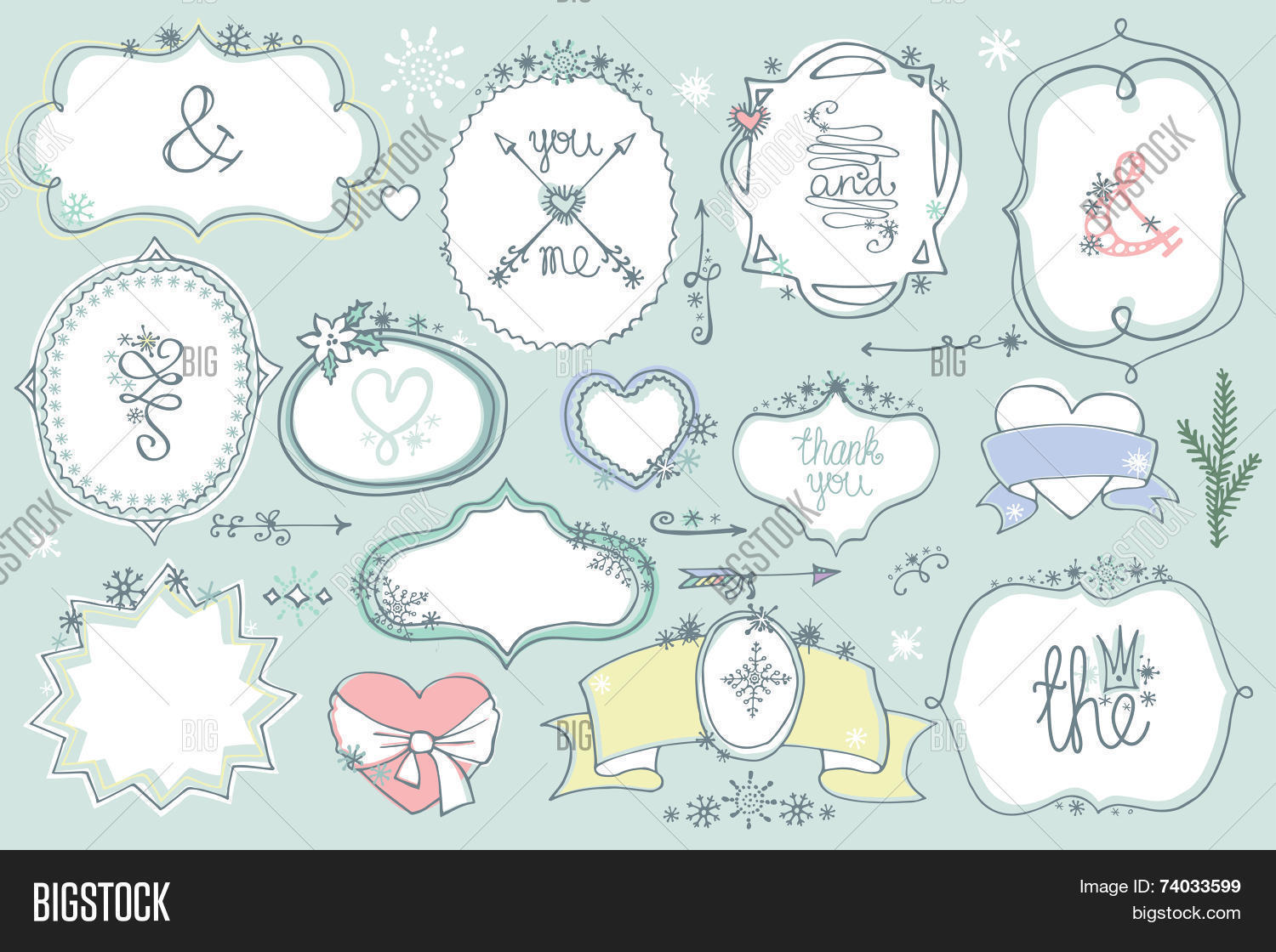 Doodle Colored Labels Vector & Photo (Free Trial) | Bigstock