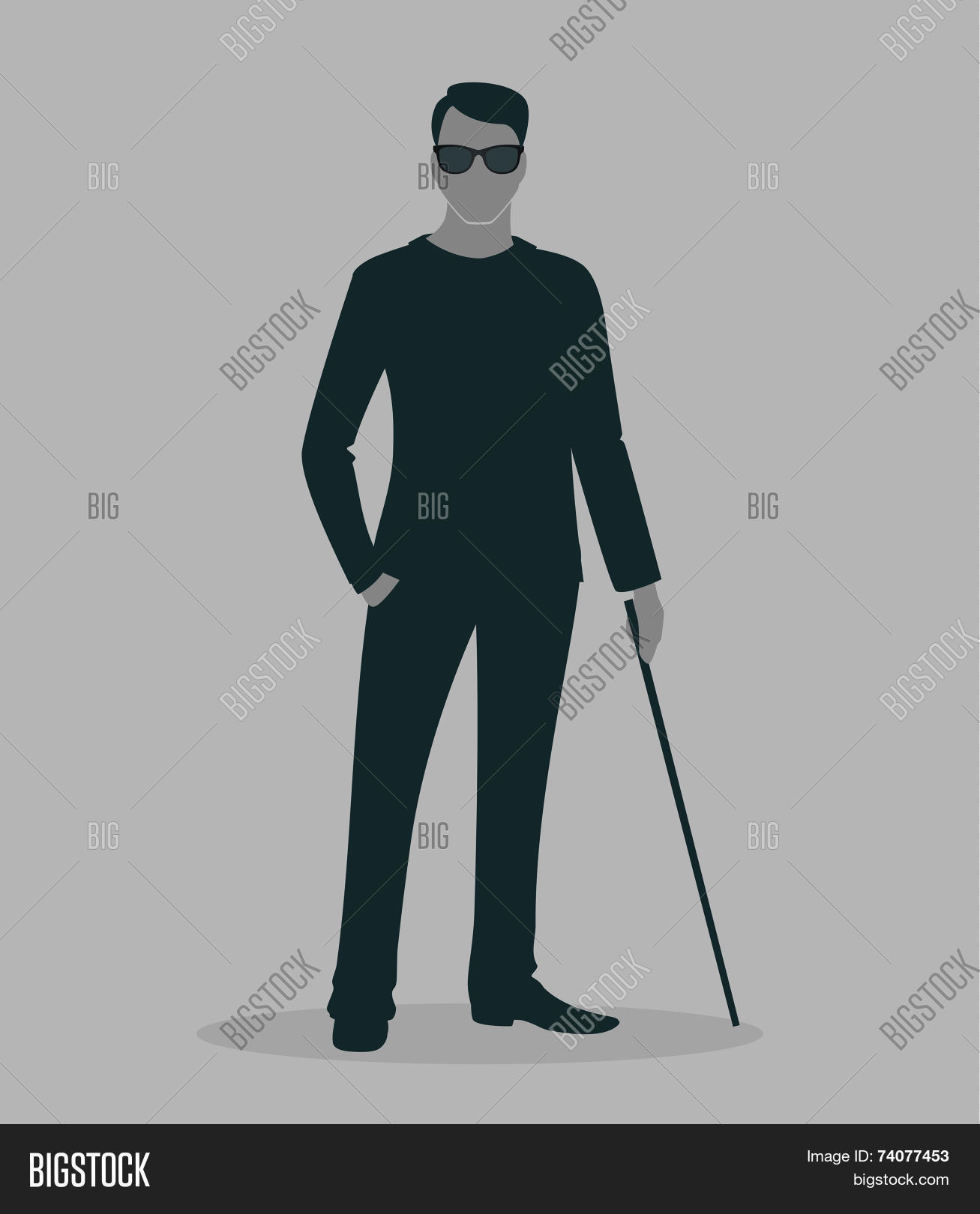 Blind Man Vector & Photo (Free Trial) | Bigstock