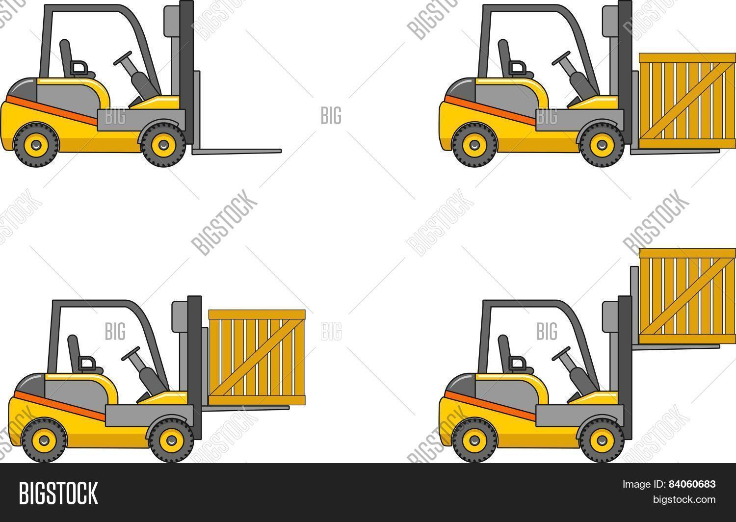 Forklifts. Heavy Vector & Photo (Free Trial) | Bigstock