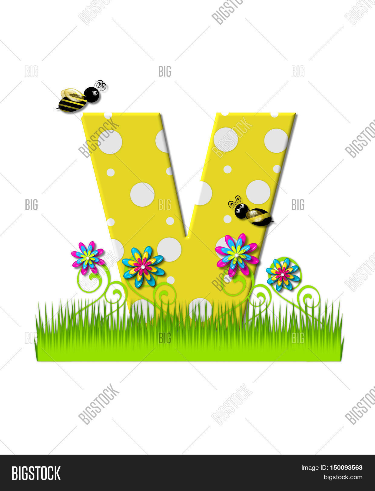 Alphabet Buzzing Bee V Image & Photo (Free Trial) | Bigstock