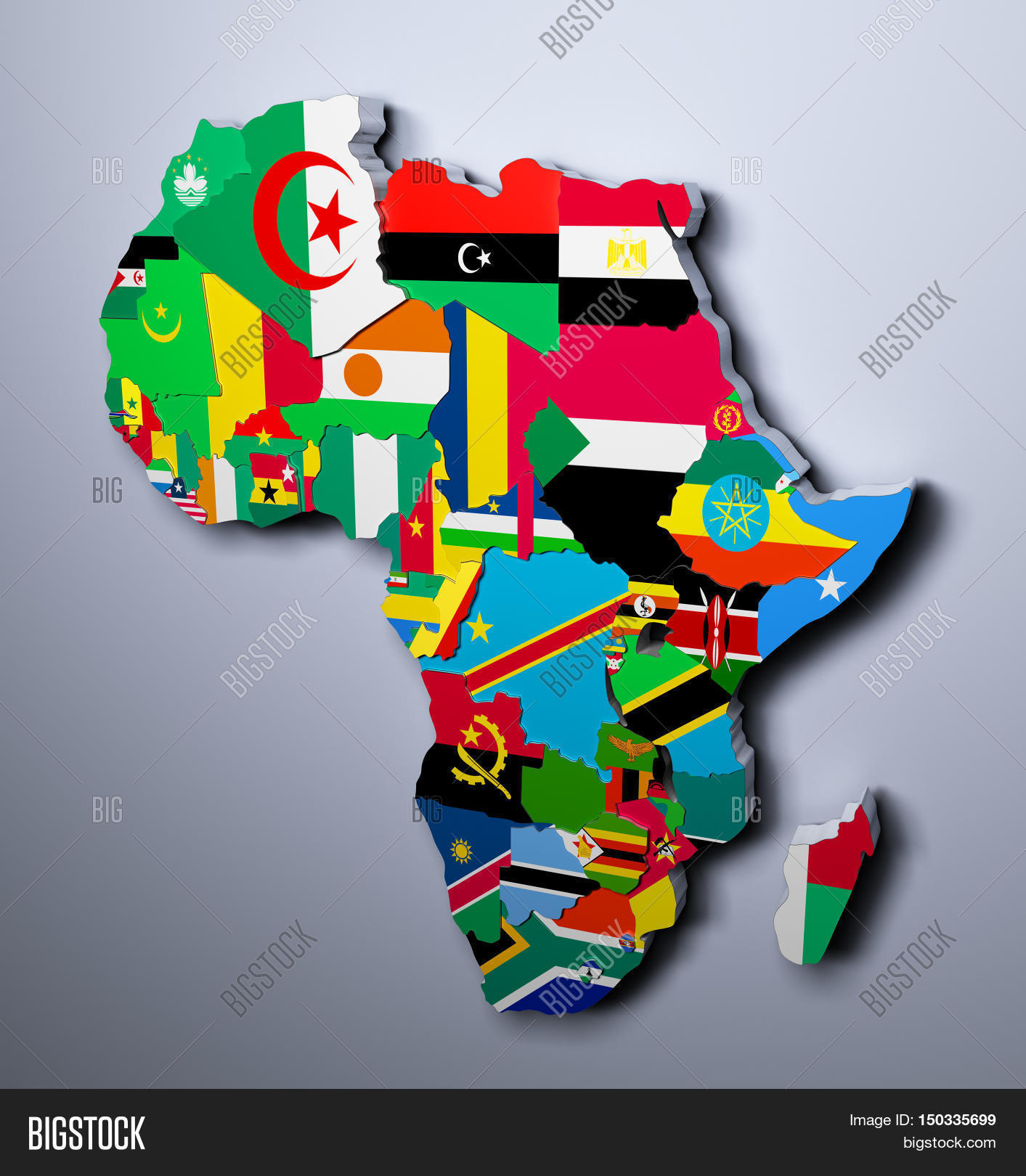 Africa Map Flags Image & Photo (Free Trial) | Bigstock