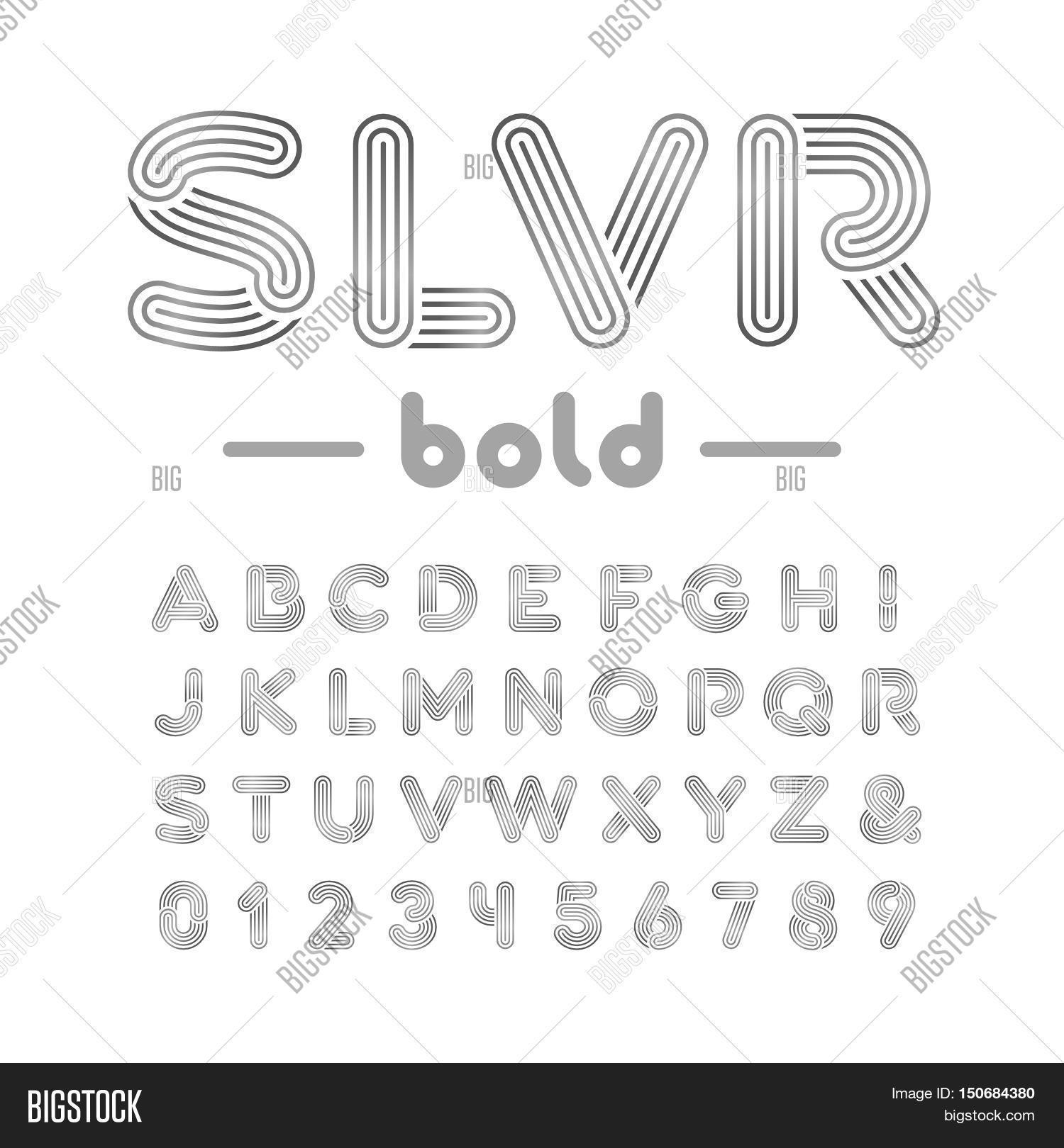 Silver Font. Vector Vector & Photo (Free Trial) | Bigstock