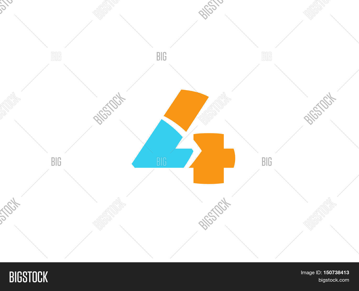 Abstract Number 4 Vector & Photo (Free Trial) | Bigstock